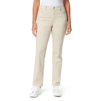 Bandolino Damen Mandie Signature Fit High Rise Straight Leg Standard Jeans, Cremestein, 44 Kurz