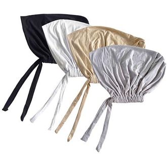 Lina & Lily Bonnet int&eacute;rieur hijab en jersey modal pour femme musulmane, Noir, blanc, beige, gris clair, taille unique