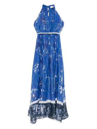 Ermanno Scervino robe longue à fleurs - Bleu