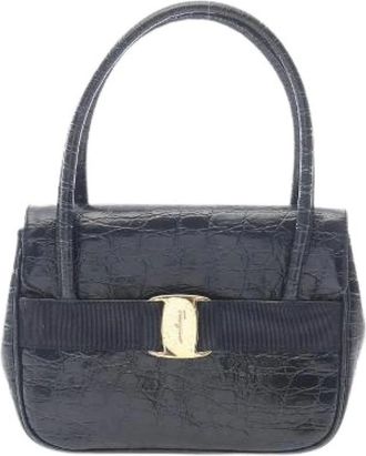 Ferragamo Sac &agrave; main Vara en cuir doccasion - Femme - Pre-owned - Bleu - Taille: ONE Size