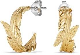 Olivia Burton Boucles dOreilles Créoles pour Femme Collection FEATHERS en Or Jaune Avec Forme De Plume - 24100219
