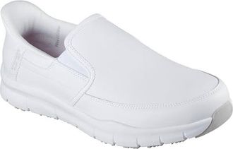 Skechers Chaussures de Service m&eacute;dical Nampa Broxtin pour Homme, Cuir synth&eacute;tique Blanc, 42 EU