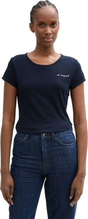 Tom Tailor Tom Tailor Basic T-Shirt mit Logo-Print, Bright Rose, XXS