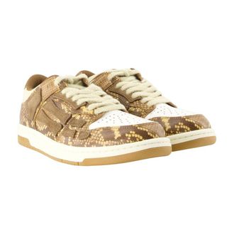 Amiri Python-Printed Calfskin Sneakers - Brown