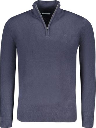 North Sails Homme, Pulls, Bleu, Taille: L Pull en Nylon Bleu Brodé
