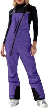 Generic Pantalon de Ski pour Femme - Coupe-Vent - Respirant - Fonctionnel - avec Bretelles - Baggy - Jupe Pare-Neige - Pantalon de Snowboard - Pantalon de Ski