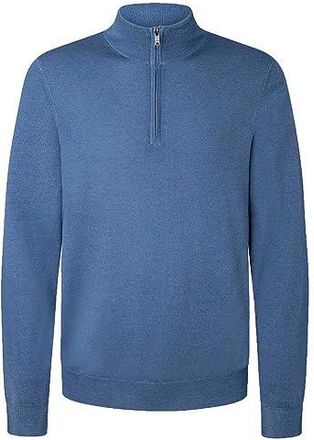 Hackett GMD Merino Silk HZIP Pull-Over, Blue (Steel Blue), XXL Homme