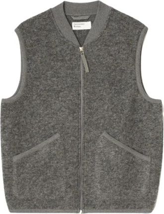 Universal Works Zip Gilet - - Knitwear - Herren - Grau - M