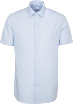 Seidensticker Herren Shaped B&uuml;gelfrei Kent Kurzarm Businesshemd, Blau (Blau 14), 46 EU