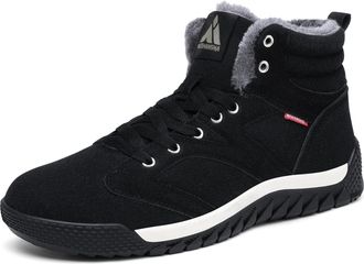 Mishansha Herren Winterschuhe Warm Gefüttert Schneestiefel Winter Outdoor Boots Winterstiefel rutschfest Stiefelette Mann, Schwarz 42 EU