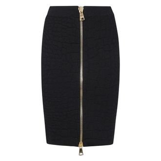 Balmain Femme, Jupes, Noir, Taille: 40 FR Jupe en tricot croco mi-longue