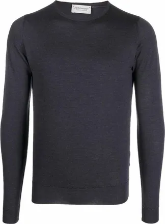 John Smedley Rundhalspullover - Dunkelgrau