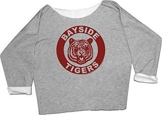 American Classics Saved By The Bell Kelly Kapowski Bayside Off The Shoulder Gris Juniors Sweat-shirt - Gris - X-Large