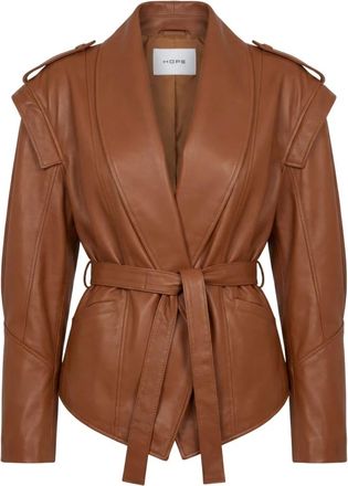 Hope Femme, Vestes, Brun, Taille: 40/42 FR Giacca di pelle