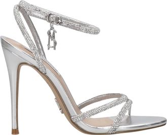 Steve Madden Femme, Chaussures, Gris, Taille: 40 EU Sandales Argent M&eacute;tallique avec Strass