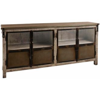 Massivmoebel24 Sideboard Mango 180x40x90 braun lackiert HEAVY INDUSTRY 250