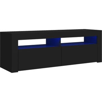 vidaXL Meuble tv avec lumi&egrave;res led noir 120x35x40 cm Vidaxl
