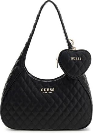 Guess Femme Atabey Hobo Sac &agrave; bandouli&egrave;re, Noir, Taille Unique