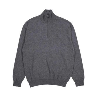 Lisa Yang Pullover mit halbem Rei&szlig;verschluss - - Knitwear - Herren - Grau - 2XL