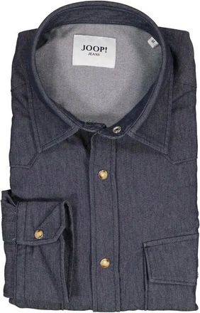 Joop Herren Hemden blau Baumwoll-Stretch