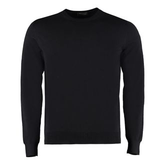 Drumohr Merinowolle Rundhalspullover - - Knitwear - Herren - Blau - S