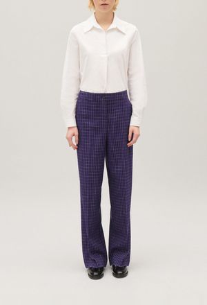 Claudie Pierlot Pantalon costume carreaux indigo