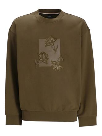 BOSS sweat à fleurs brodées - Vert