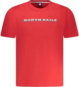 North Sails Rotes Baumwoll-T-Shirt fr Mnner - - Tops - Herren - Rot - 3XL