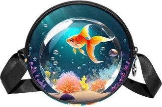 Generic Sac &agrave; bandouli&egrave;re rond rond pour femme, petit sac &agrave; bandouli&egrave;re avec fermeture &eacute;clair, bretelles r&eacute;glables, style d&eacute;contract&eacute;, pour femmes et filles