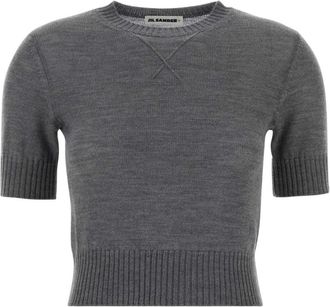 Jil Sander Femme, Pulls, Gris, Taille: 36 FR Pull en laine &agrave; col rond