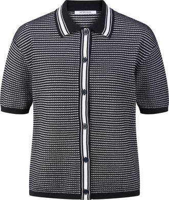 Peter Hahn Polo-Strickjacke Peter Hahn schwarz