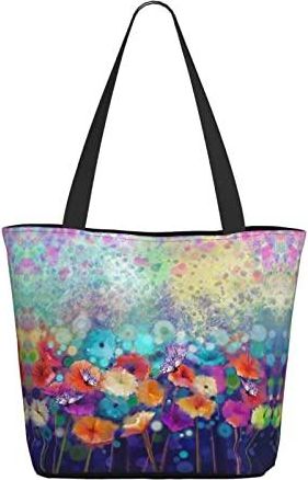 AOOEDM Peinture couleur papillon fleur dames sac &agrave; provisions 13x11x7in.Le cadeau parfait de la Saint-Valentin.Cest de la Saint-Valentin pour maman, fille, &eacute;