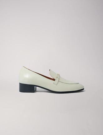 Maje Mocassins En Cuir - Blanc - Taille 36 - Maje
