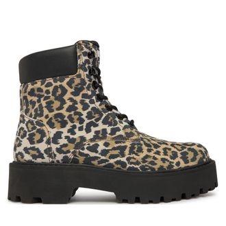Tommy Jeans Schn&uuml;rschuhe Tommy Jeans Tjw Platform Cheetah Boots EN0EN03140 Beige