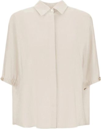 Herno Femme, Blouses et Chemises, Beige, Taille: 34 FR Chemise en m&eacute;lange de lin