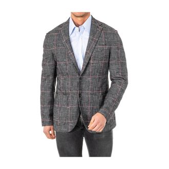 La Martina Lang&auml;rmlige karierte Americana Jacke - - Jackets - Herren - Schwarzk - S