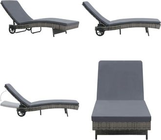 vidaXL Vidaxl - Sonnenliege mit R&auml;dern und Auflage Poly-Rattan Anthrazit - Sonnenliege - Gartenliege - Rattanliege - Outdoorliege - Relaxliege - Home &