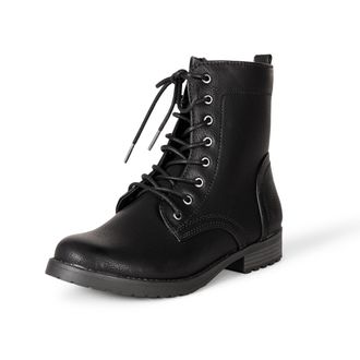 Amazon Essentials Damen Kampfstiefel Mit Schnürung, Schwarz, 38.5 EU