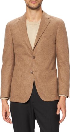 Hackett Mens TAN Jersey Flannel Jacket, 869TAN, 48W / 32L