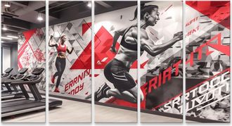 Islandburner Bild auf Leinwand Frauen Fitness Motivation im modernen Fitnessstudio für Fitnessraum Fitness-Enthusiastinnen Fitnessstudio Bilder Wandbilder Poster