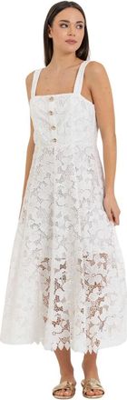 Kocca Femme, Robes, Blanc, Taille: 38 FR Robe Longue en Dentelle Pr&ecirc;te pour la F&ecirc;te
