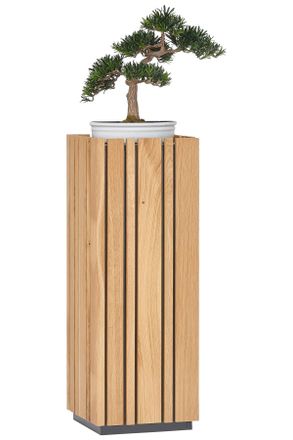 Linea Natura Blumens&auml;ule, Eiche, Holz, Holzwerkstoff, Eiche, massiv, 31.5x90x31.5 cm, Wohnzimmer, Wohnzimmertische, Blumenst&auml;nder