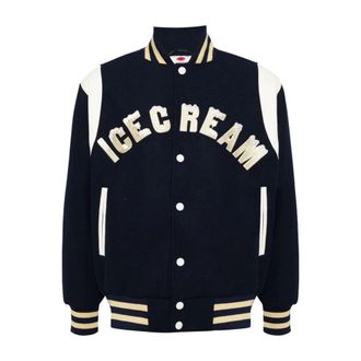 Icecream Gestreifte Varsity Jacke Navy Multicolor - - Jackets - Herren - Blau - L