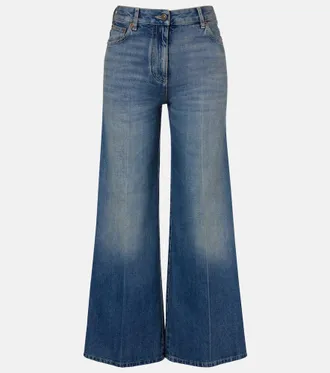Valentino Garavani Wide-Leg Jeans VGold