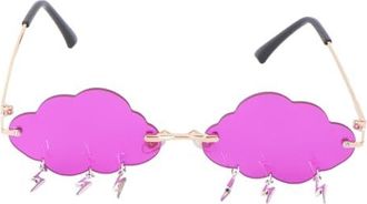 BESPORTBLE BESPORTBLE Lunettes de Soleil Party Cloud sans Monture pour Femmes Forme &Eacute;clair Nuage pour Photos Entre Amis et Sorties en Plein Air Teinte Violette