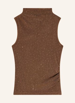 Luisa Cerano Luisa Cerano Top Mit Schmuckperlen braun