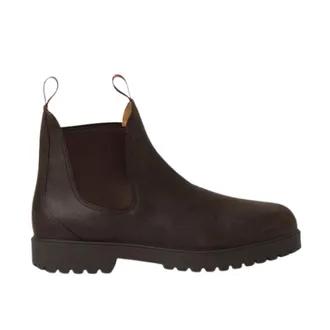 Loro Piana Braune Leder Chelsea Boots mit Kummel-farbener Schlaufe - - Shoes - Herren - Braun - 42 EU