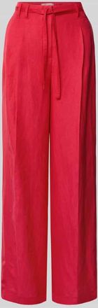 Christian Berg Wide Leg Hose aus Leinen-Mix mit G&uuml;rtel