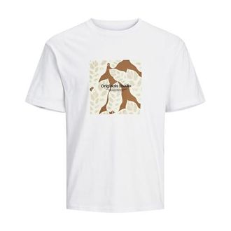 Jack & Jones JACK&JONES PLUS JORSEQUOIA T-Shirt SS Crew Neck PLS, Blanc &eacute;clatant., XXXXXL