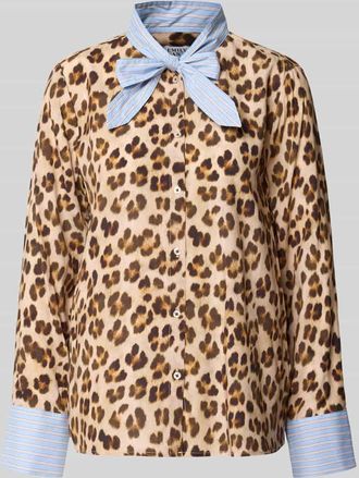 Emily van den Bergh Regular Fit Schluppenbluse aus Viskose
